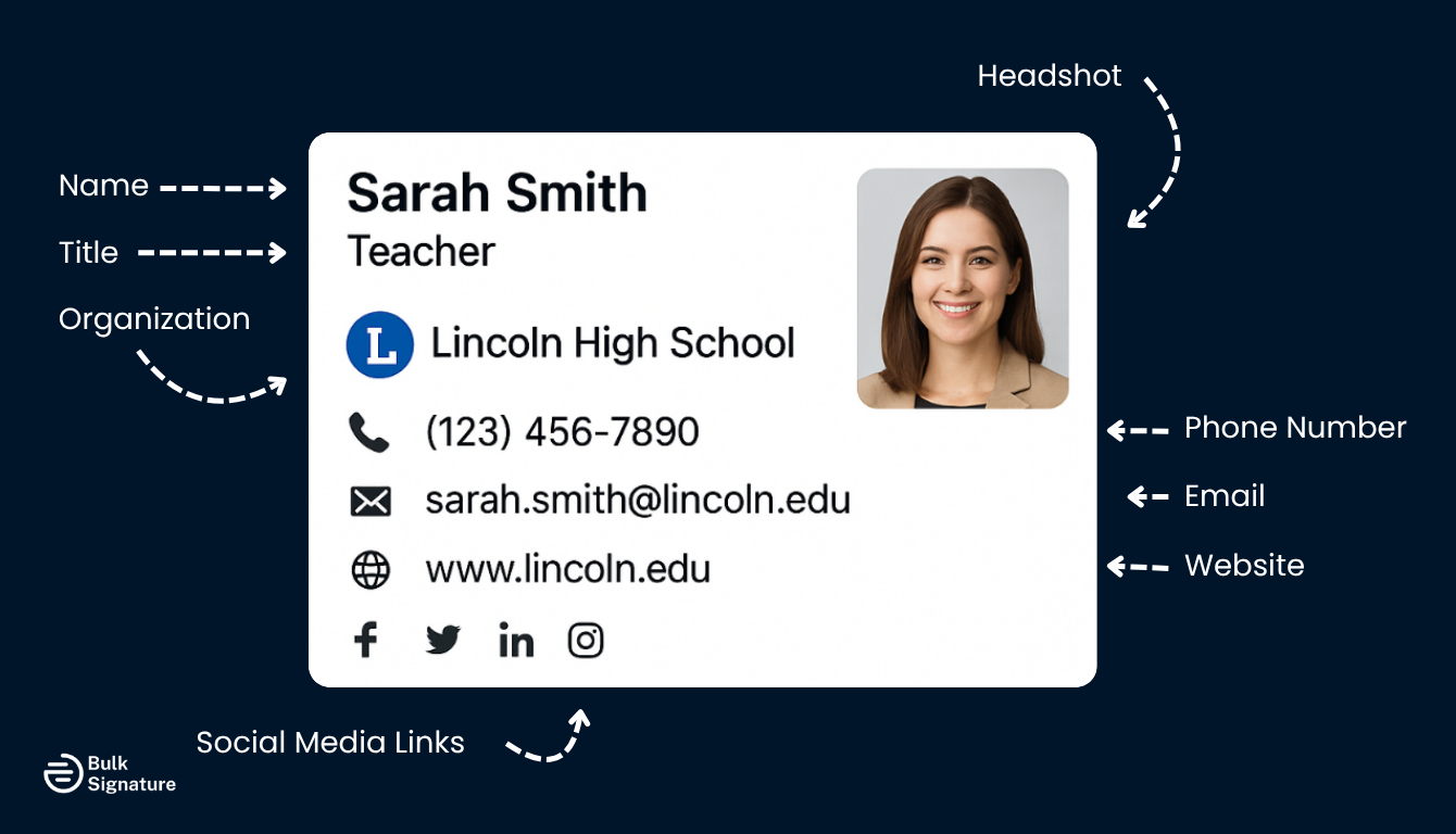 Teacher Email Signature Templates for Schools - BulkSignature