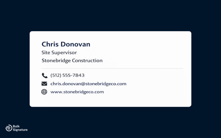 Best Construction Company Email Signature - BulkSignature