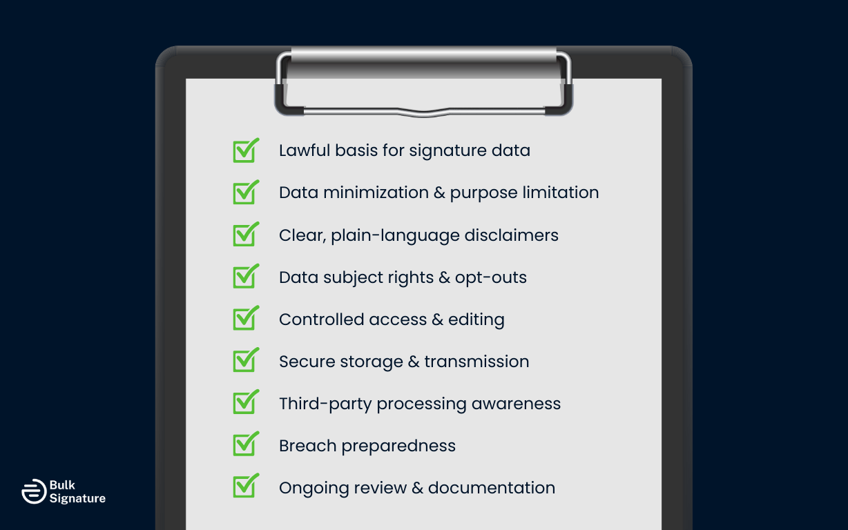 GDPR Email Compliance Checklist for Signatures and Disclaimers