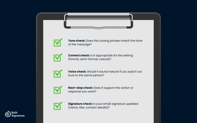 How to Professionally Sign Off an Email in - BulkSignature