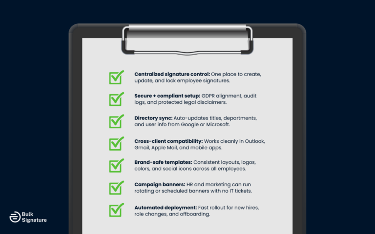 The IT Buyer’s Final Checklist for Company-Wide Email Signature Management